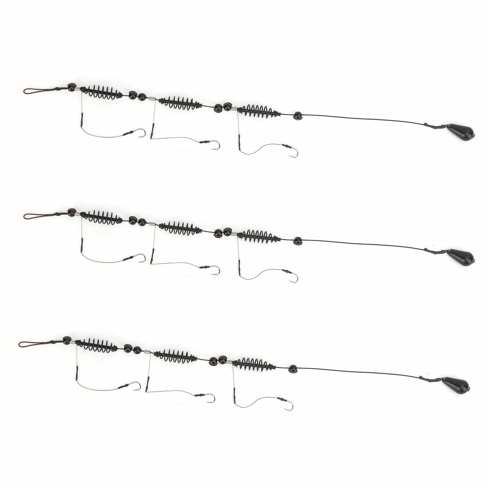 Набор из 3 искусственных кормушек для рыбы, ловушка, корзина, крючки для приманки, держатель для эффективной рыбалки