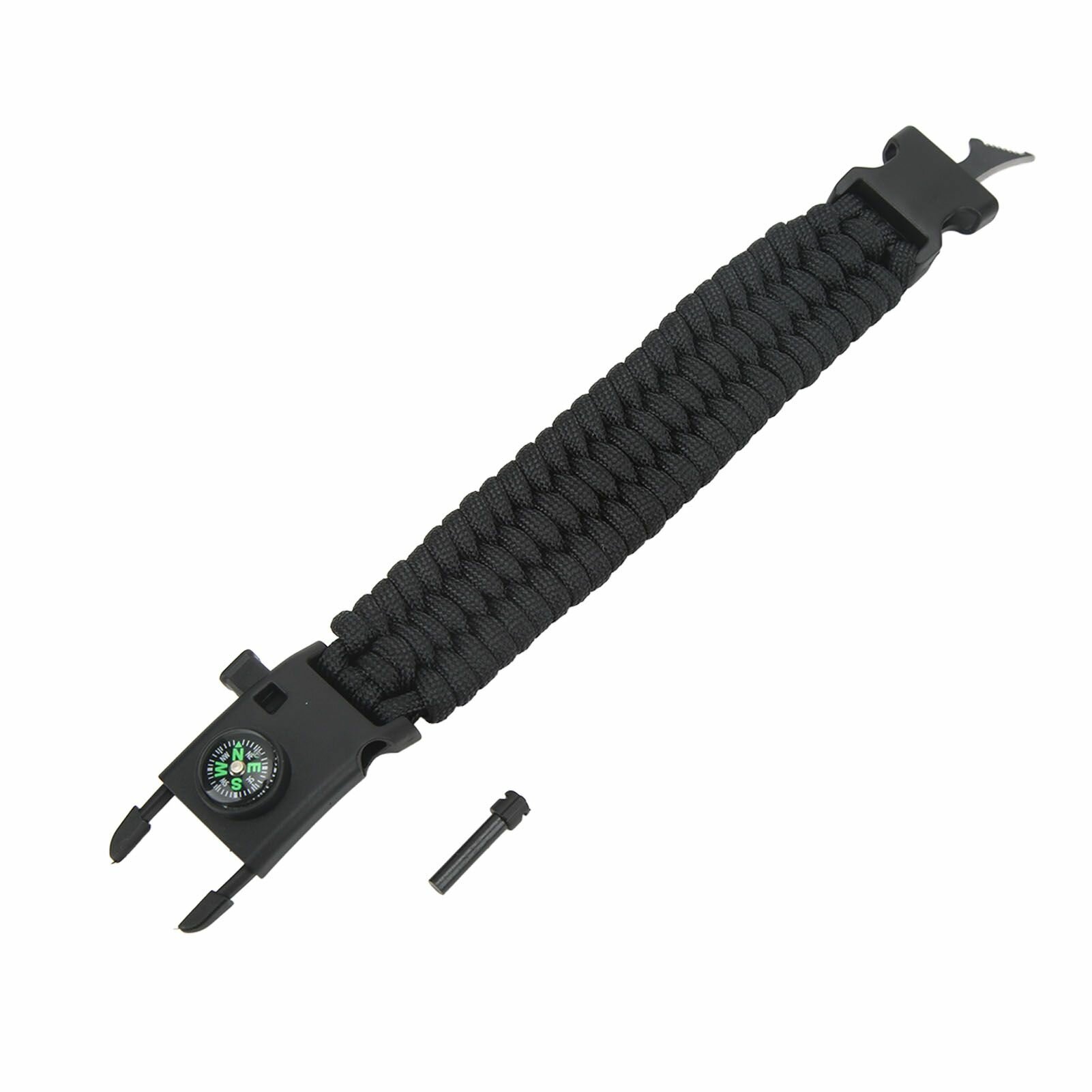 Браслет для выживания из паракорда Многофункциональный браслет для выживания в кемпинге с портативным компасом Flintstone 3-х прядная оплетка L