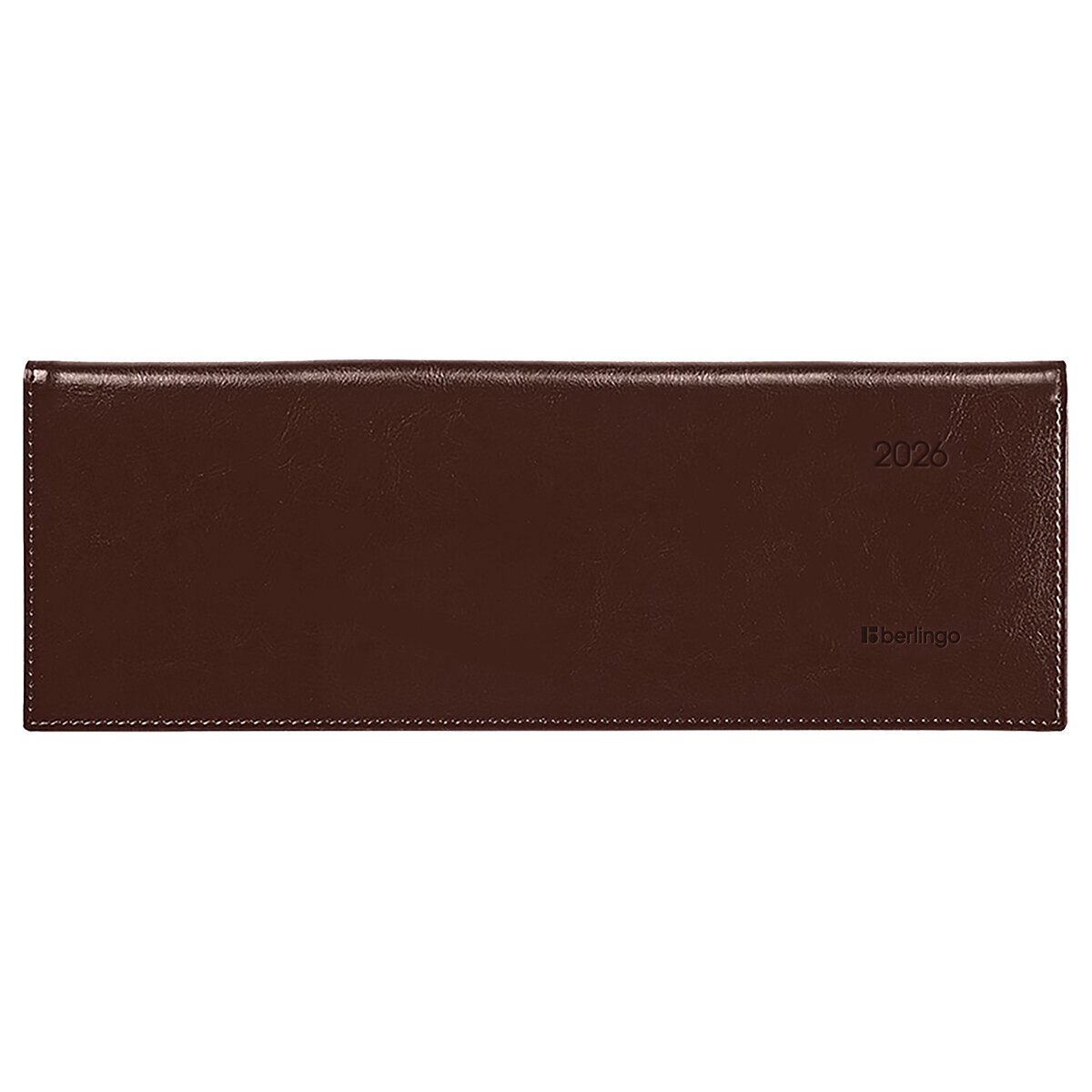 Планинг датированный 2026г, 64л, 330*130мм, кожзам, Berlingo коричневый, золотой срез