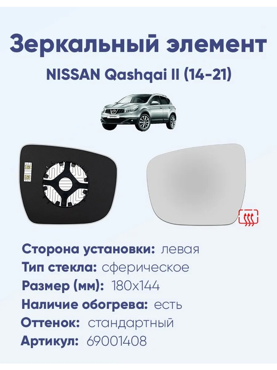 Зеркало NISSAN Qashqai II (14-21) 69001408
