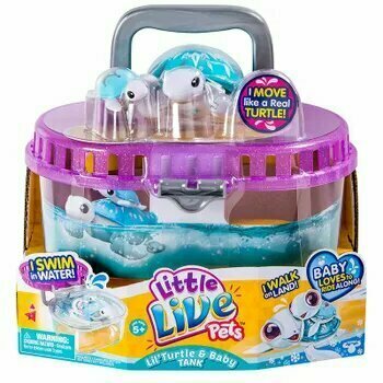 Little Live Pets Lil Turtle baby Tank Игрушка-черепаха с реалистичными способностями к плаванию и ходьбе/Детское купание, плавательный бассейн, электрические игрушки-черепашки
