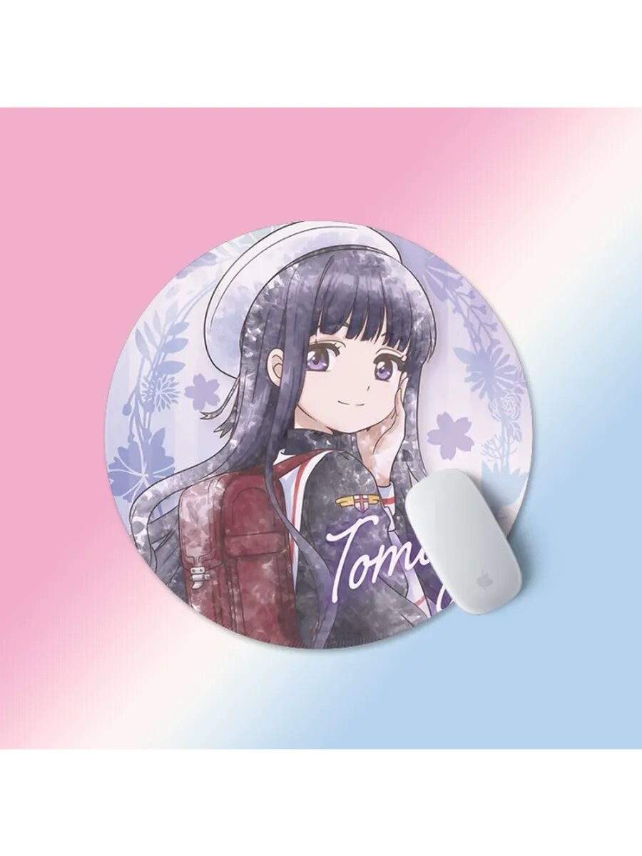 Круглый коврик для мыши Сакура, красный рюкзак SE-1149