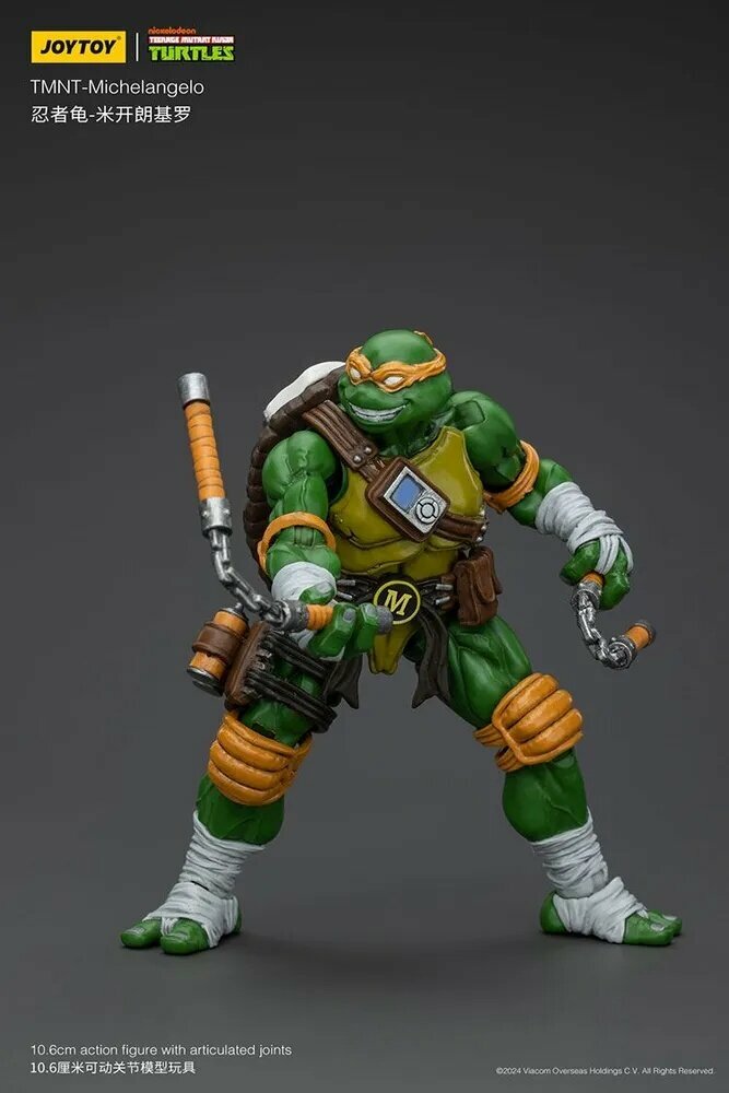 Аниме фигурки TMNT JOYTOY 1/18 Michelangelo Подарки-игрушки