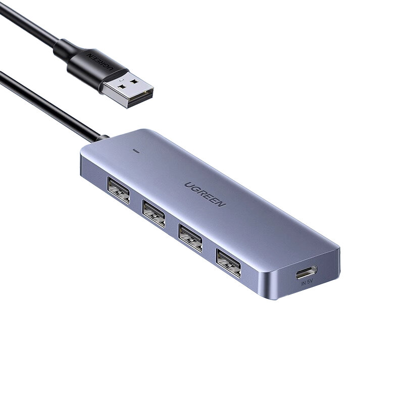 Док-станция UGREEN USB-C с 4 портами USB-A, usb2.0-usb2.0x4+type-c power supply, цвет: usb2.0