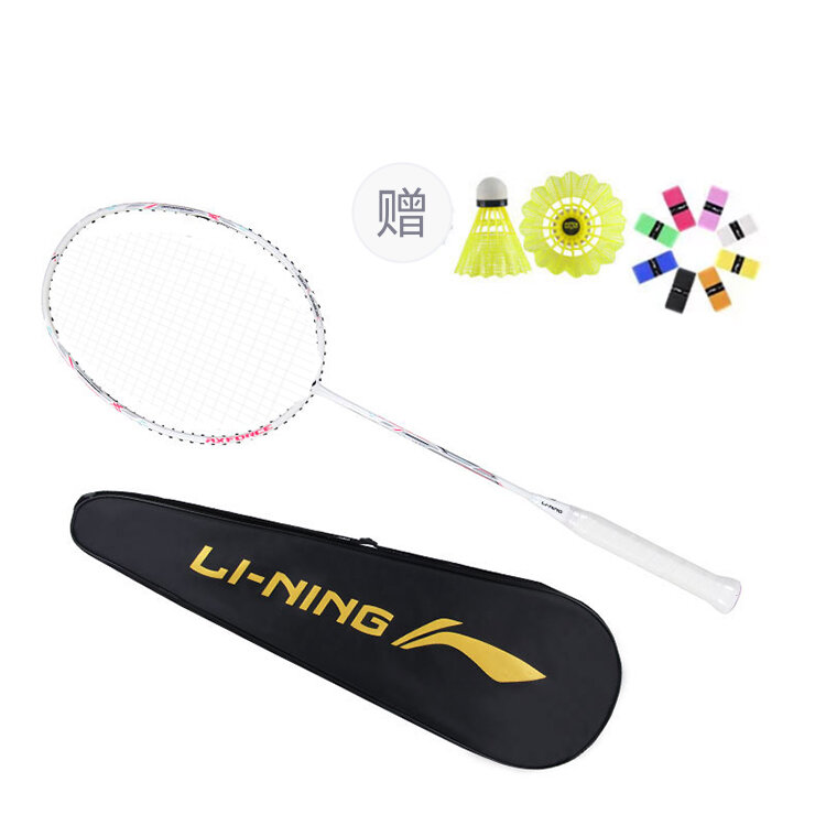 Ракетка для бадминтона LiNing Thunder Super Light Mini Cannon AYPT313, белая, 675 мм из углеродного волокна