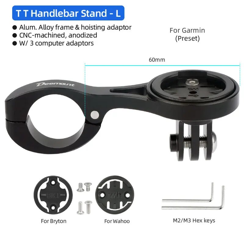 Держатель велокомпьютера Deemount TT handlebar Long
