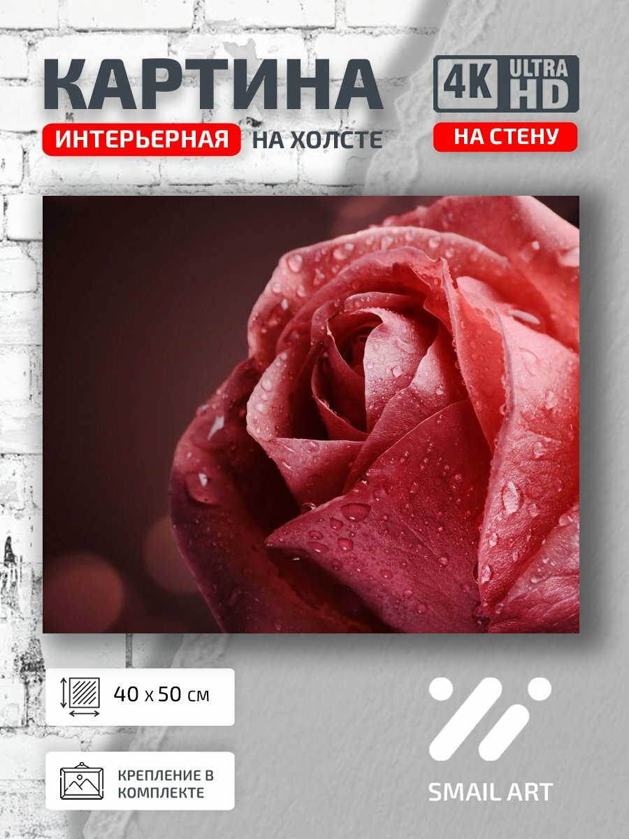 Картина на холсте интерьерная 40 на 50 на стену Капли Mood для студии атмосфера интерьер