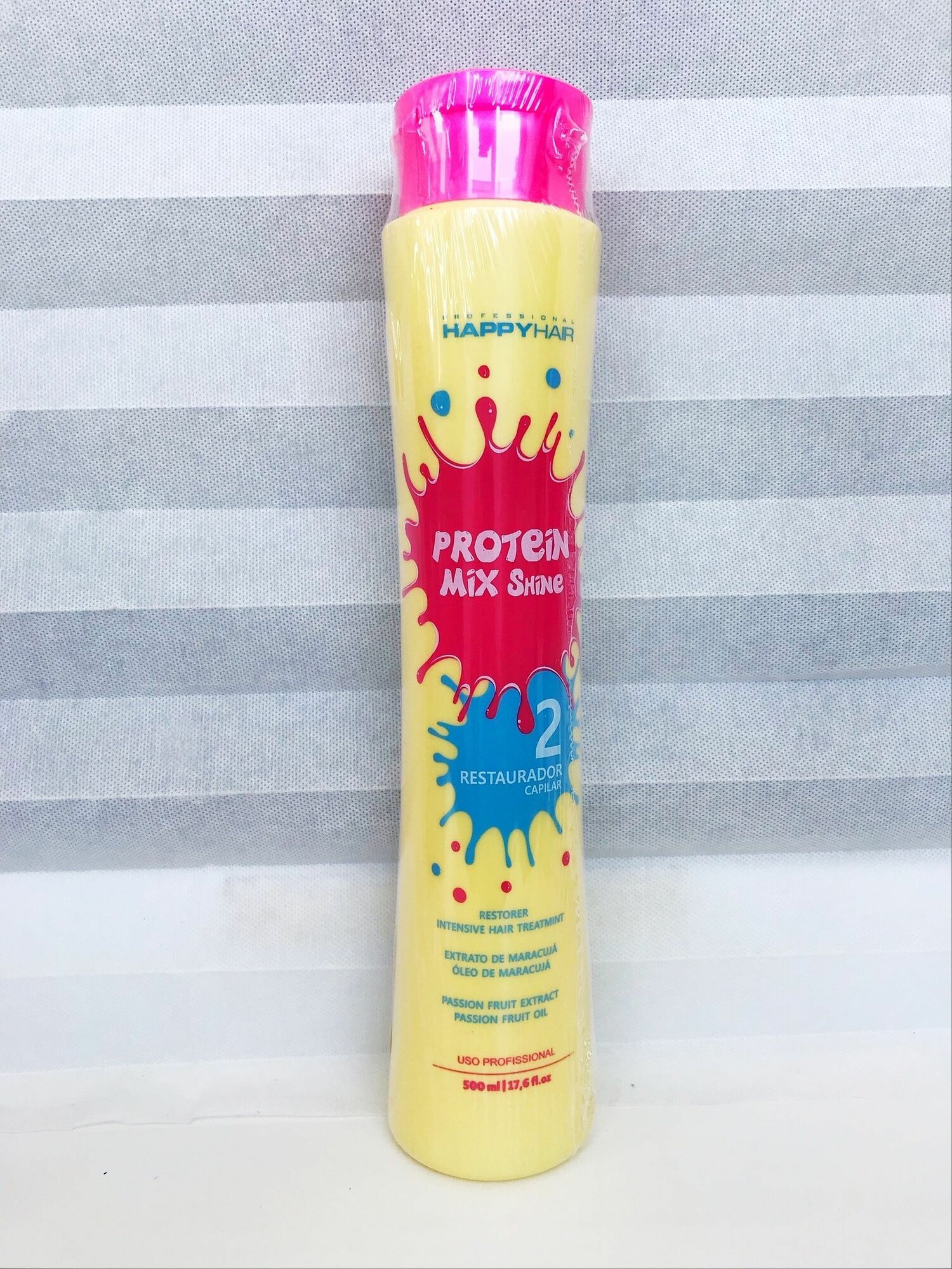 HAPPY HAIR Mix Shine Protein Профессиональный кератин для выпрямления волос рабочий состав 500 мл