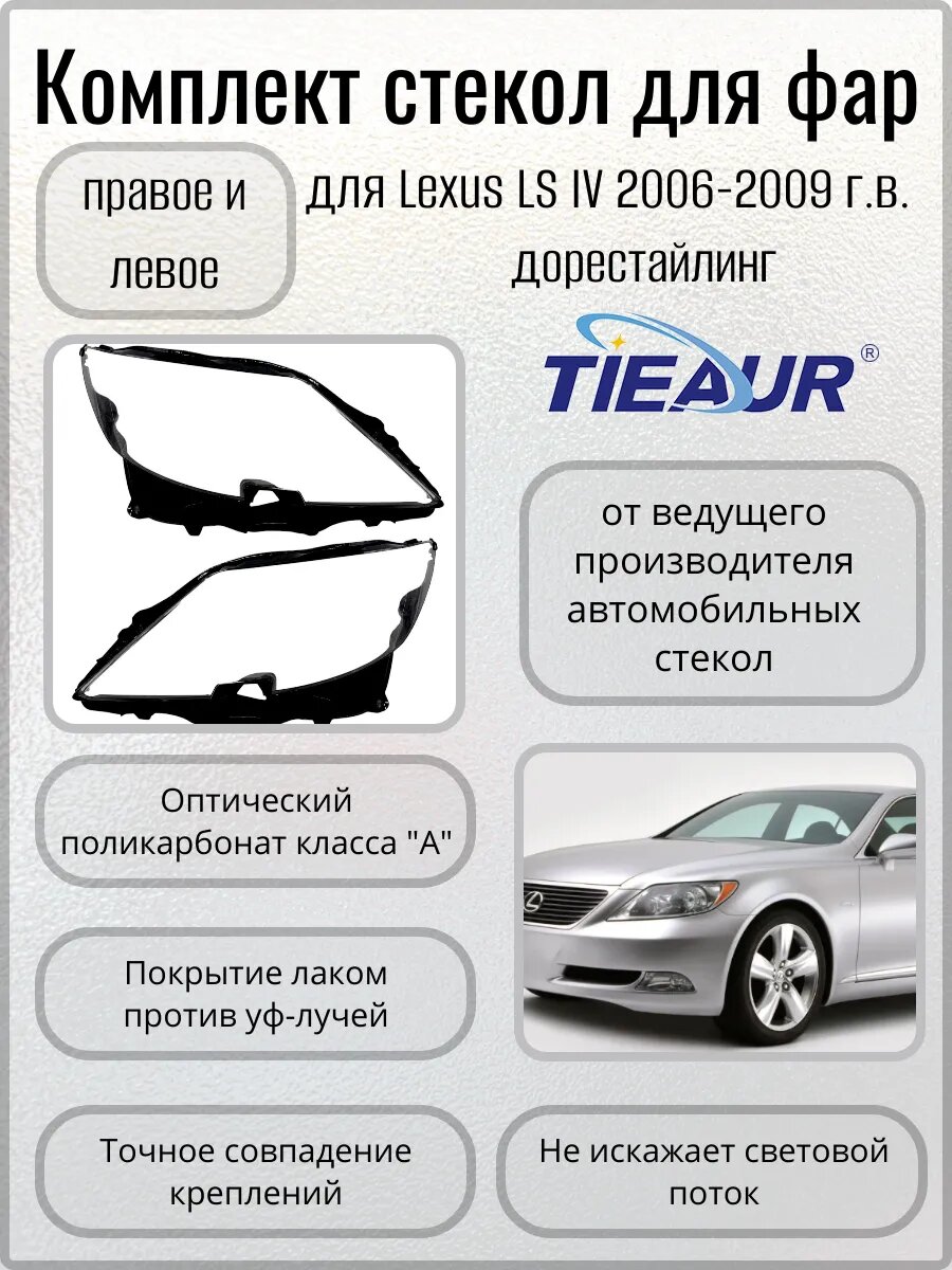 Комплект стекол для фар Lexus LS IV 2006-2009 г.