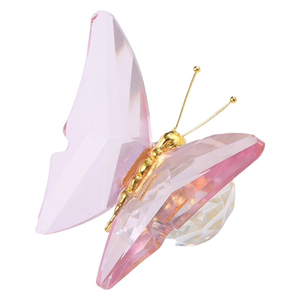 Кристальная скульптура бабочки со стеклянным основанием для свадебного или рождественского декора