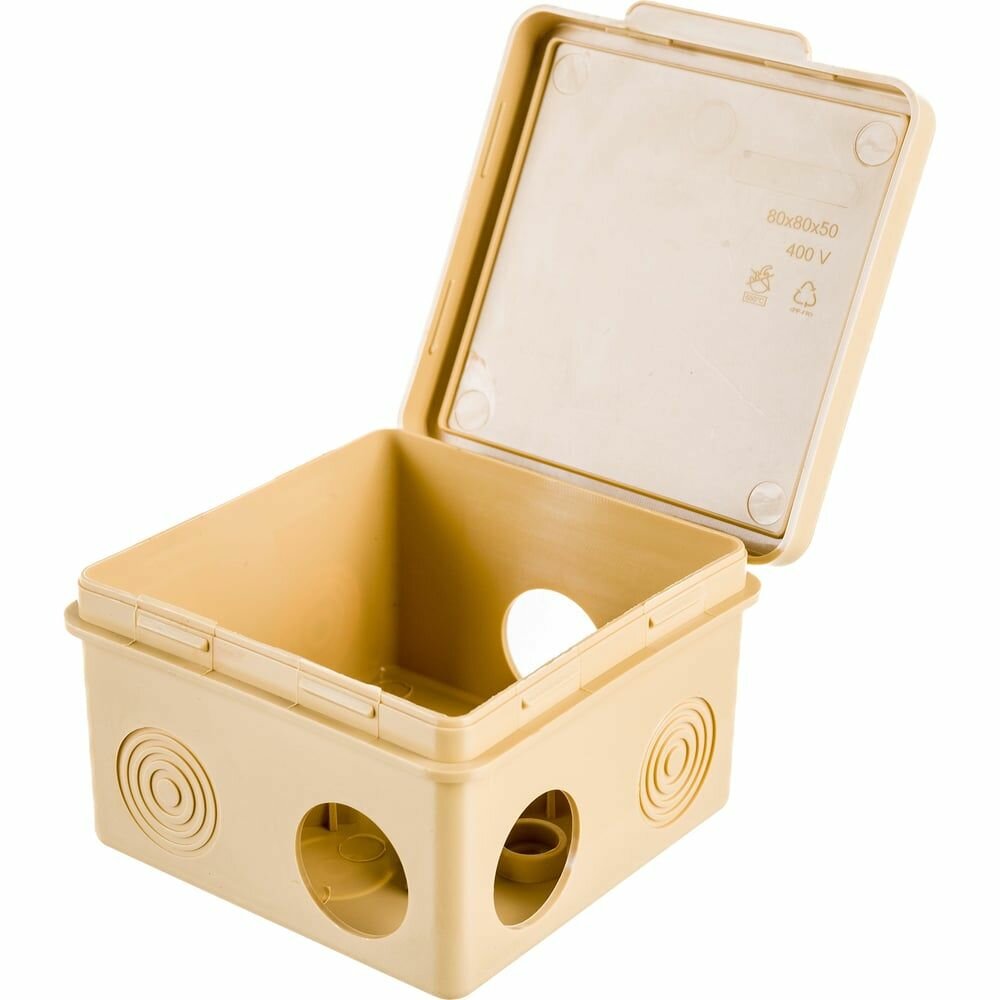 Коробка распаячная ОП КОР 80х80х50мм с гермовводами 7 вх. IP54 сосна Эра Б0043225