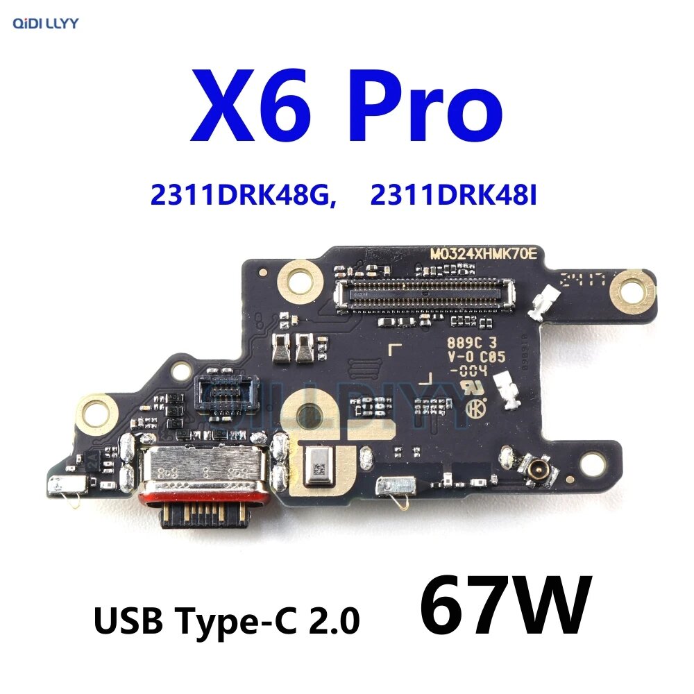 Разъем для зарядного устройства USB-порт для зарядки, гибкий кабель для Xiaomi Poco X6 Pro X6Pro, USB-зарядное устройство с микрофонной платой