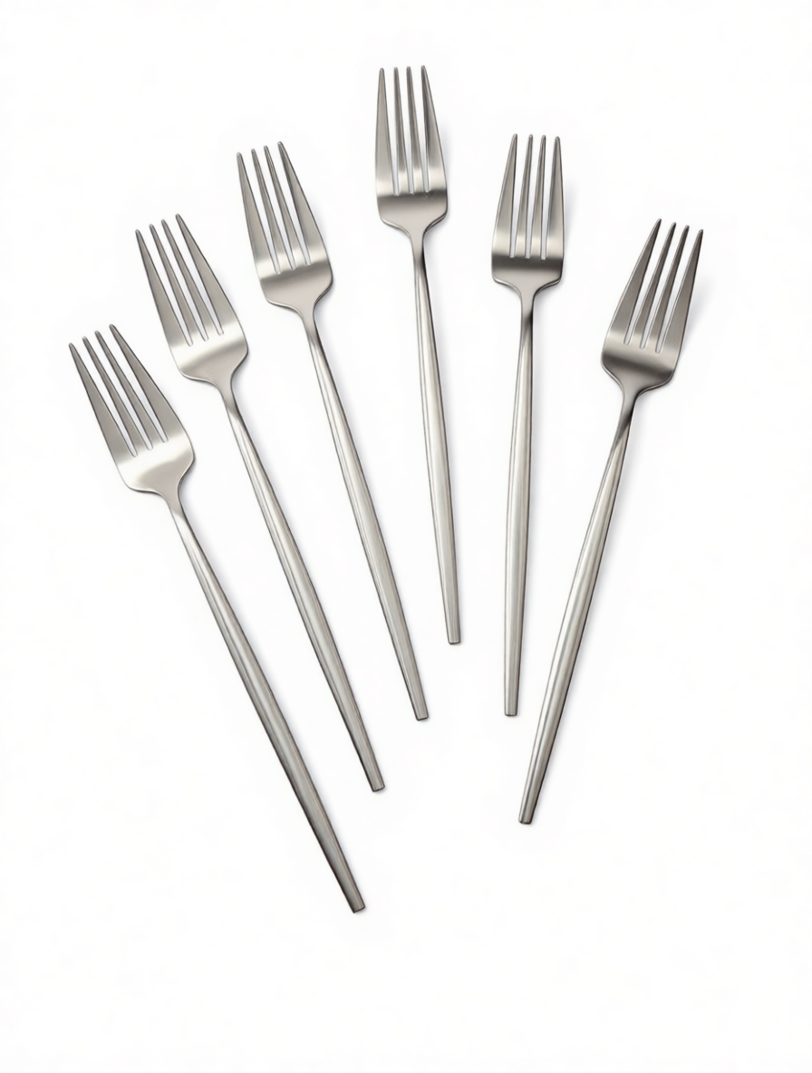 Набор столовых вилок "6 штук", длина 21см, нержавеющая сталь, серебряный цвет