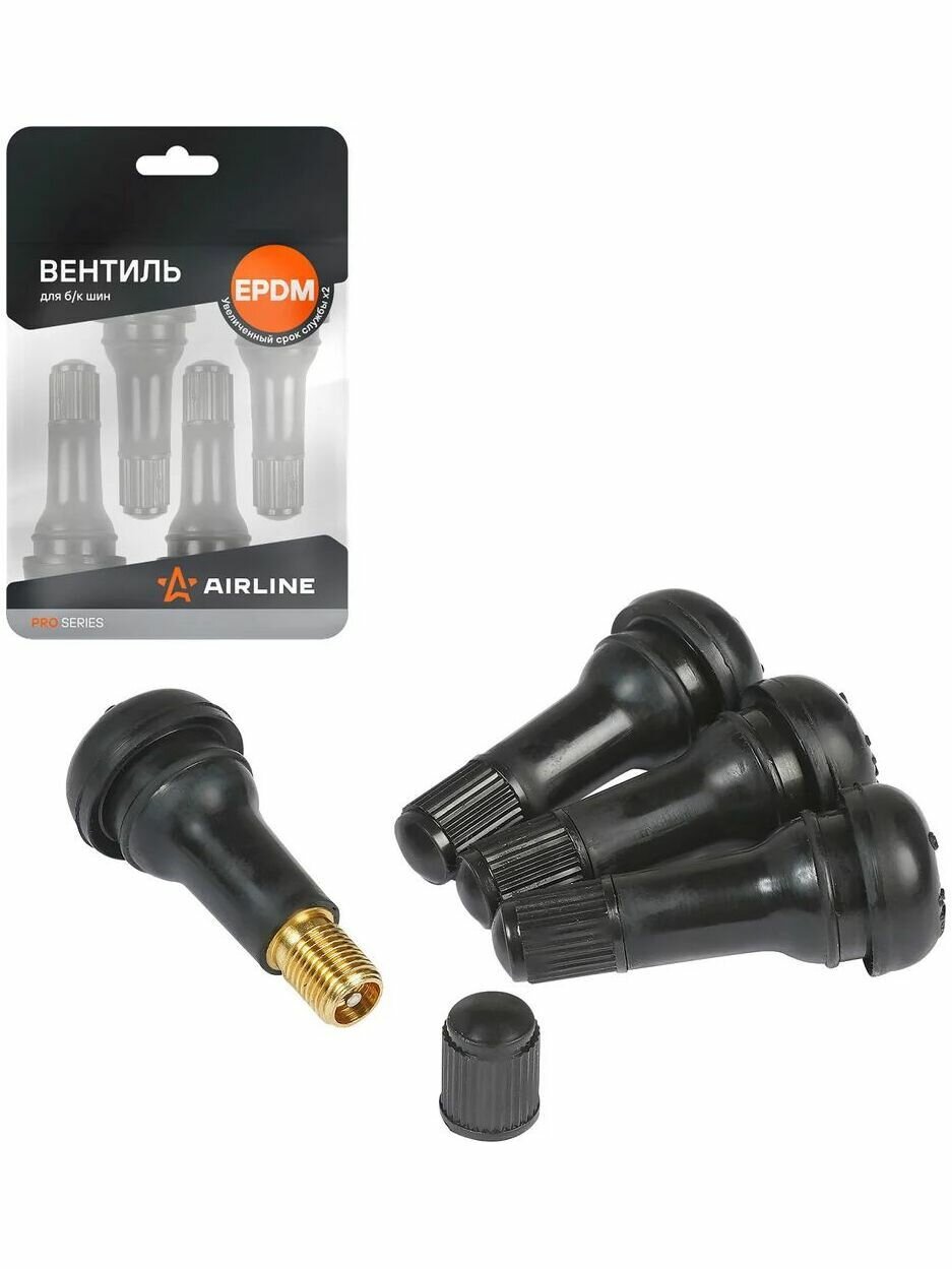 Вентиль для б/к шин AIRLINE TR413 PRO, EPDM резина, 4 шт. ATRV413EPDM-01