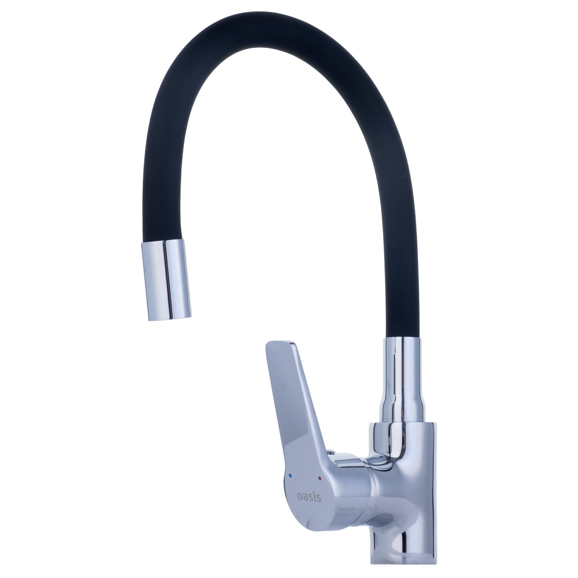 Смеситель Oasis L1006MGB для кухни, однорычажный с черным изливом