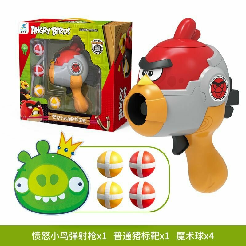 Набор липких шариков Angry Birds для детей, интернет-знаменитость, стрельба липкими шариками, мишень в виде свиньи