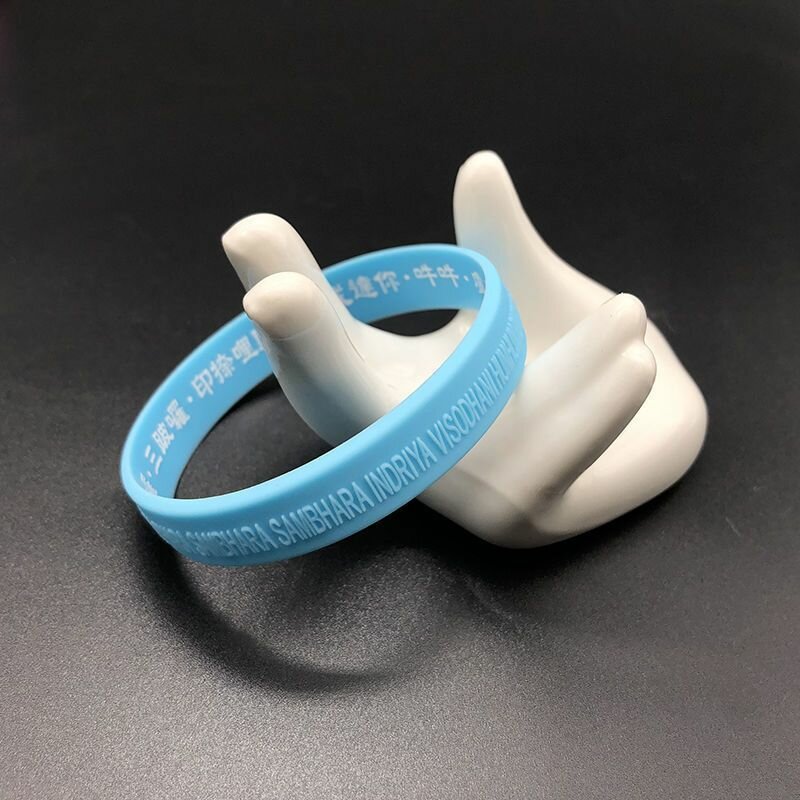 Силиконовый браслет с мантрой, светящийся браслет для буддийской церемонии, браслет с буддийской сутрой мира