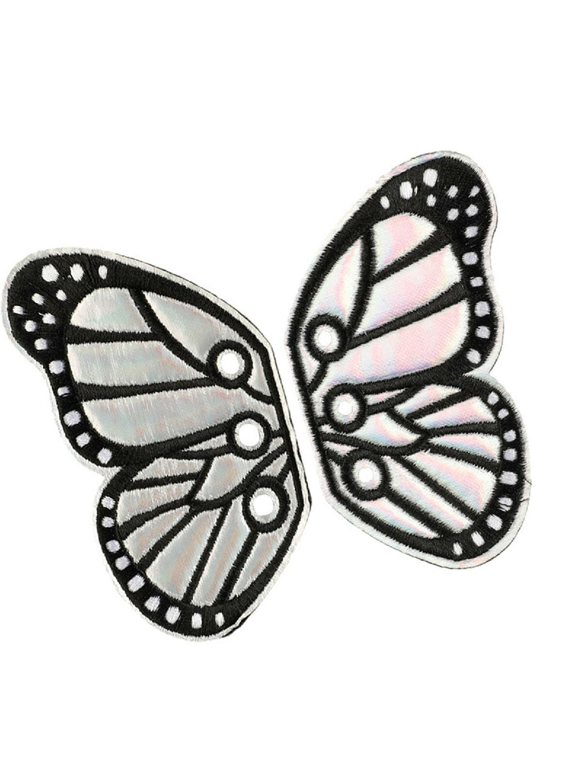 1 пара крыла бабочки вышитые патчи железа на патчи шить на патчи