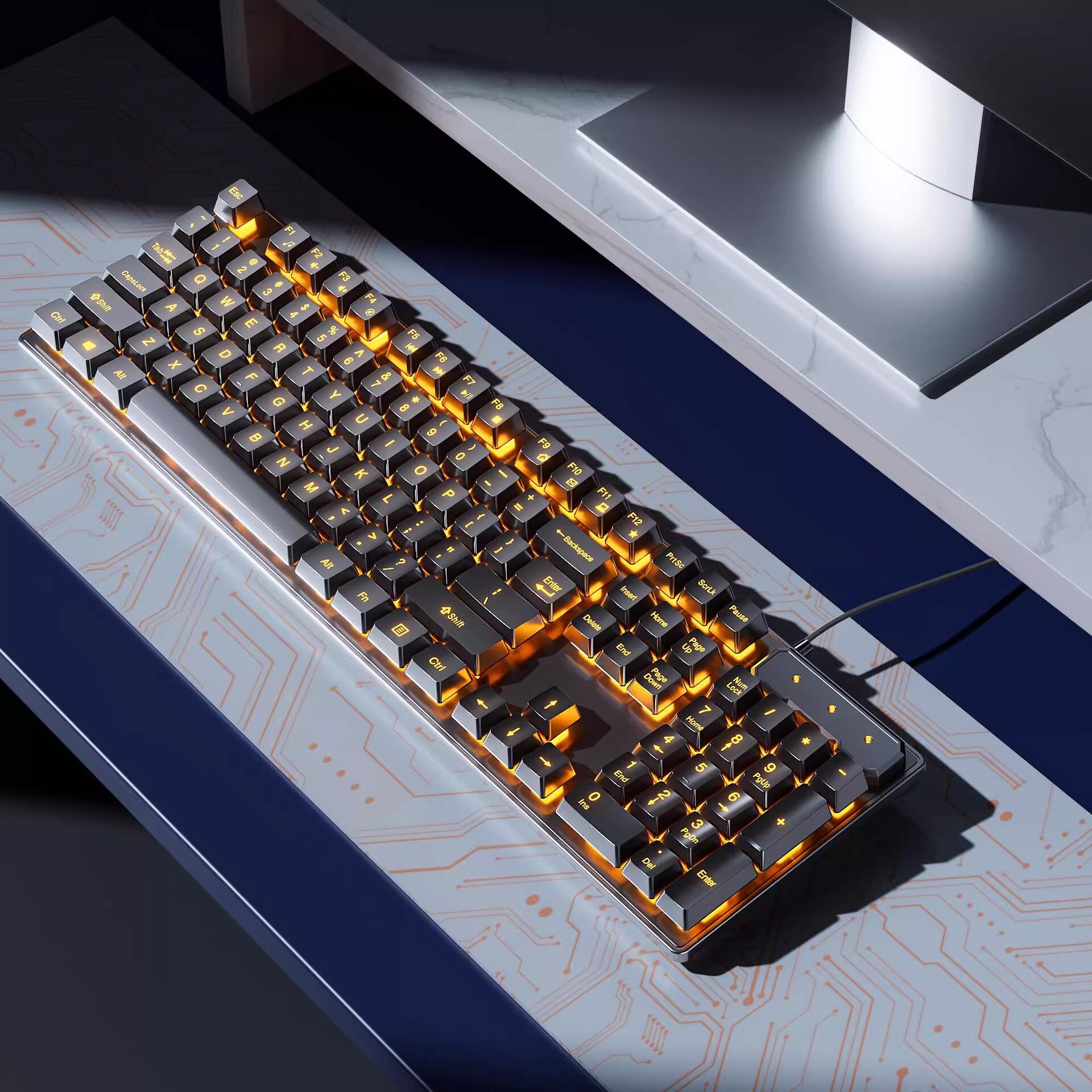 Стандартный механический настольный компьютер, универсальный для киберспортивных игр, с чайными переключателями, проводная версия.