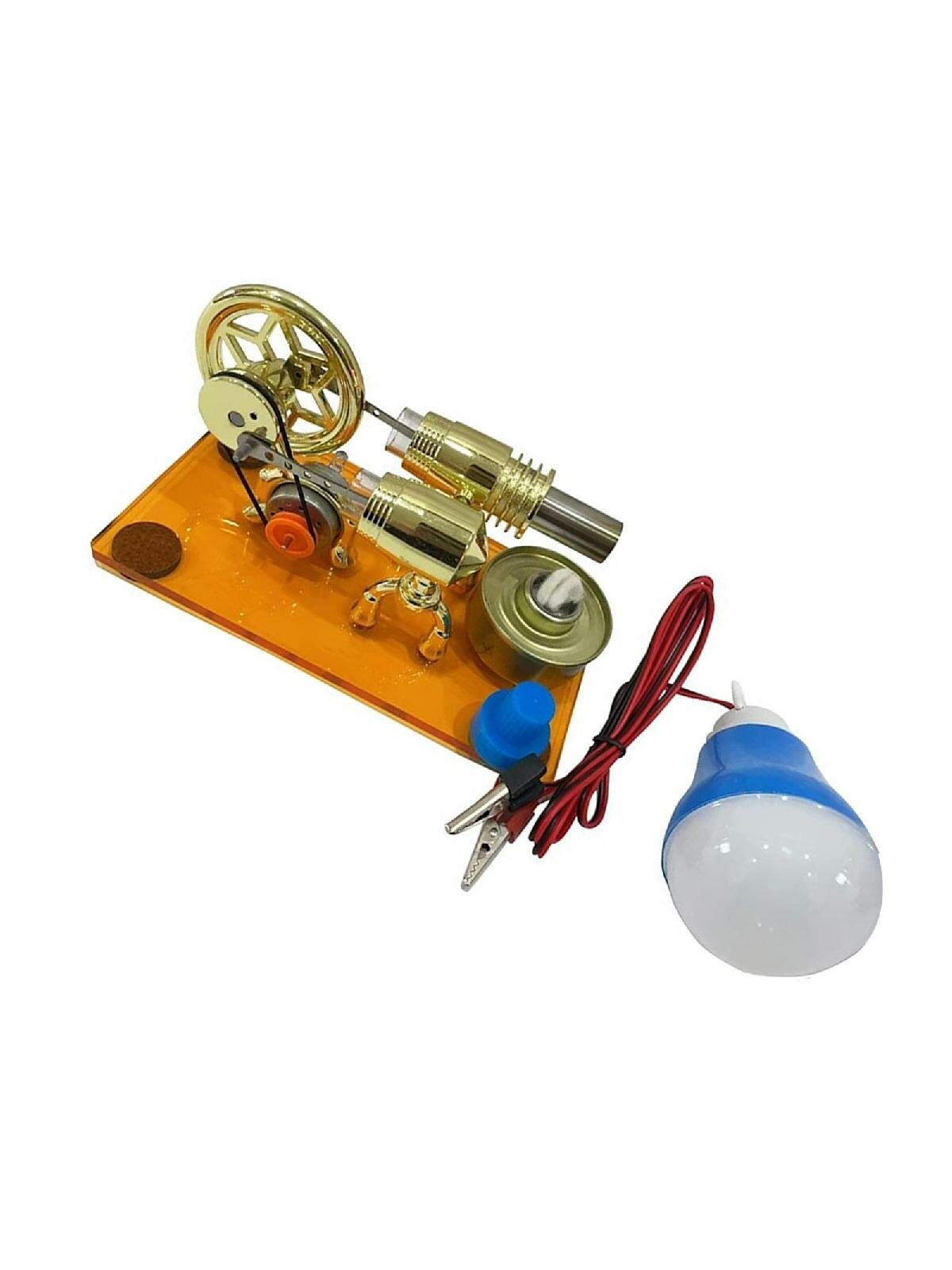 Генератор парового двигателя Sterling engine Физический эксперимент с паровым двигателем Научно-популярный (случайный цвет)