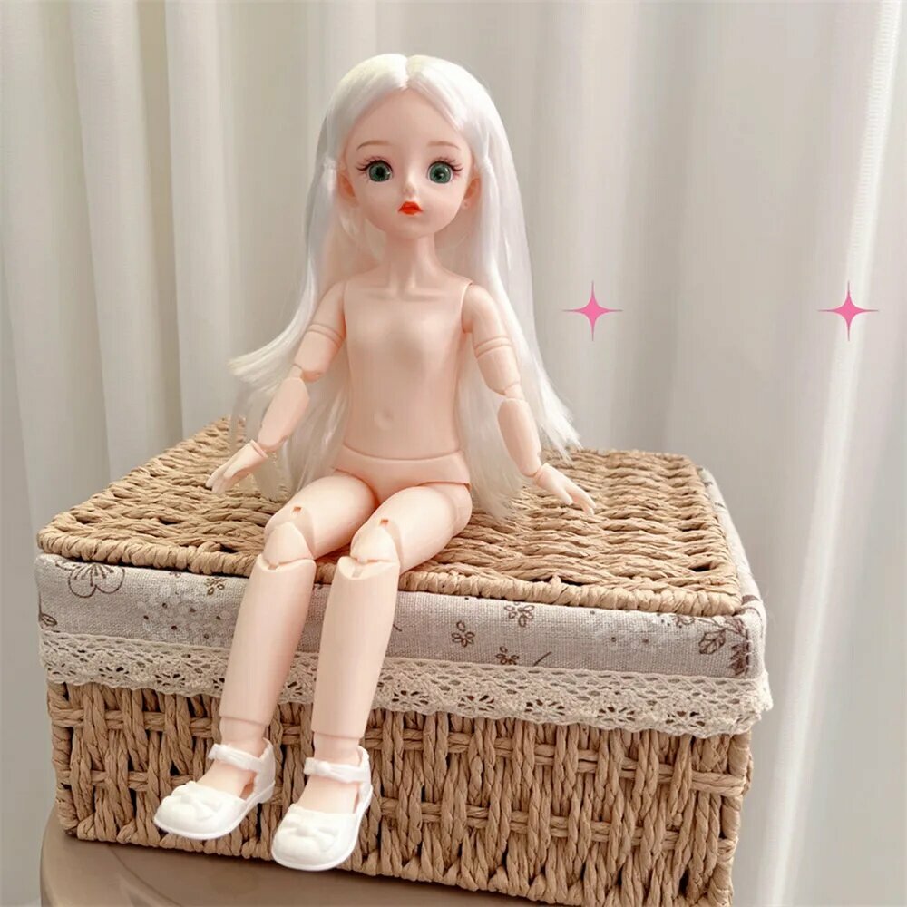 BJD кукла с 20 шарнирами, 30 см, золотые прямые волосы, фиолетовые глаза, с головой, телом и обувью