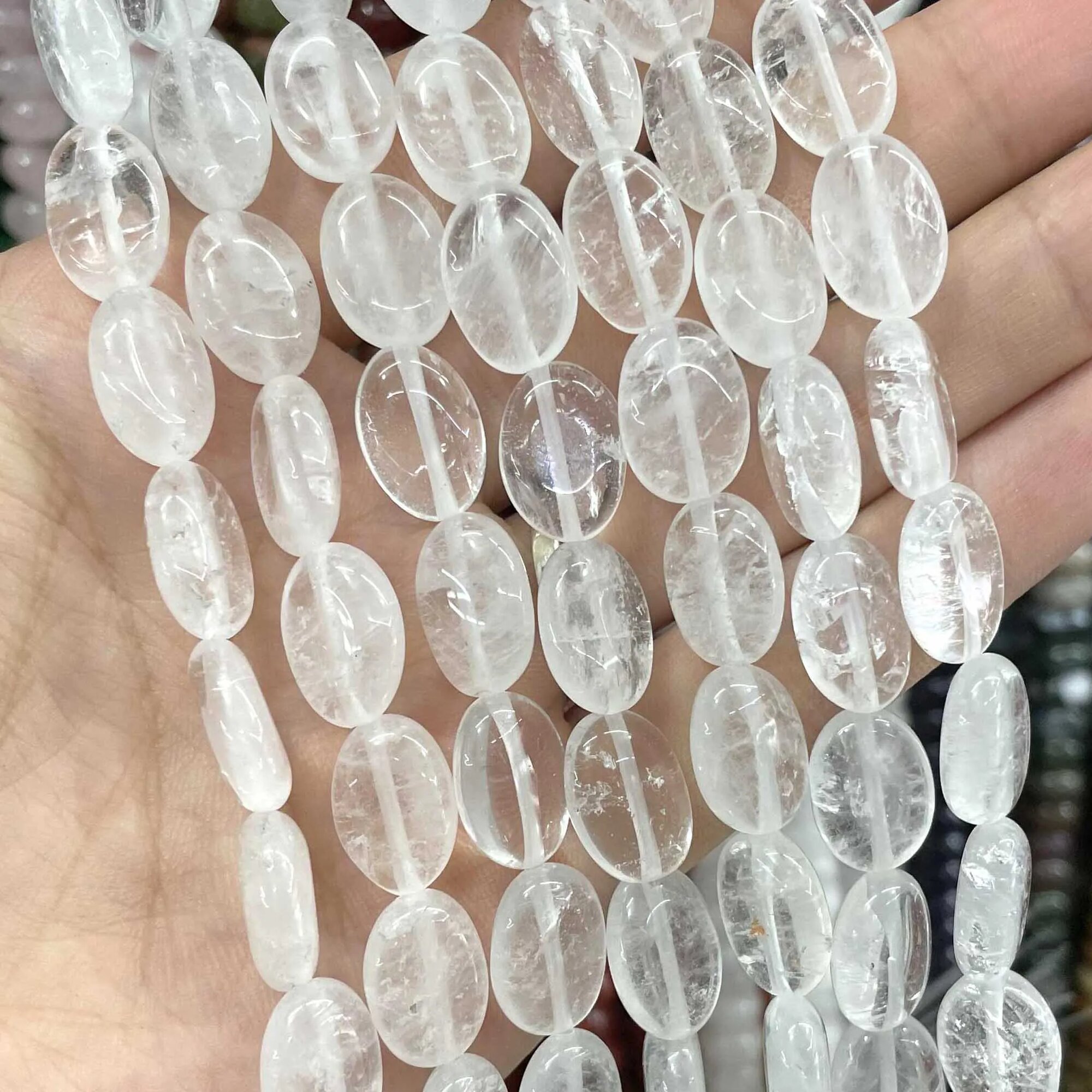 Бусины из натурального камня SYSRXLR Белый, 13X18mm About 11PCS, White crystal