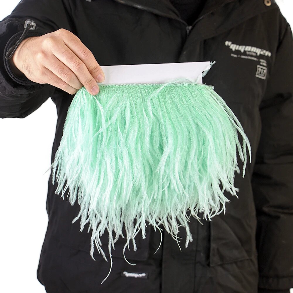 Бахрома из страусиных перьев LZA FENGJ королевского синего цвета