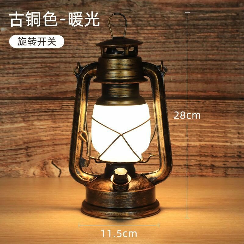 Перезаряжаемая настольная лампа в винтажном стиле, декоративный светильник, уличная лампа в стиле старинного керосинового фонаря, фонарь, светильник для чтения, напрямую от производителя.