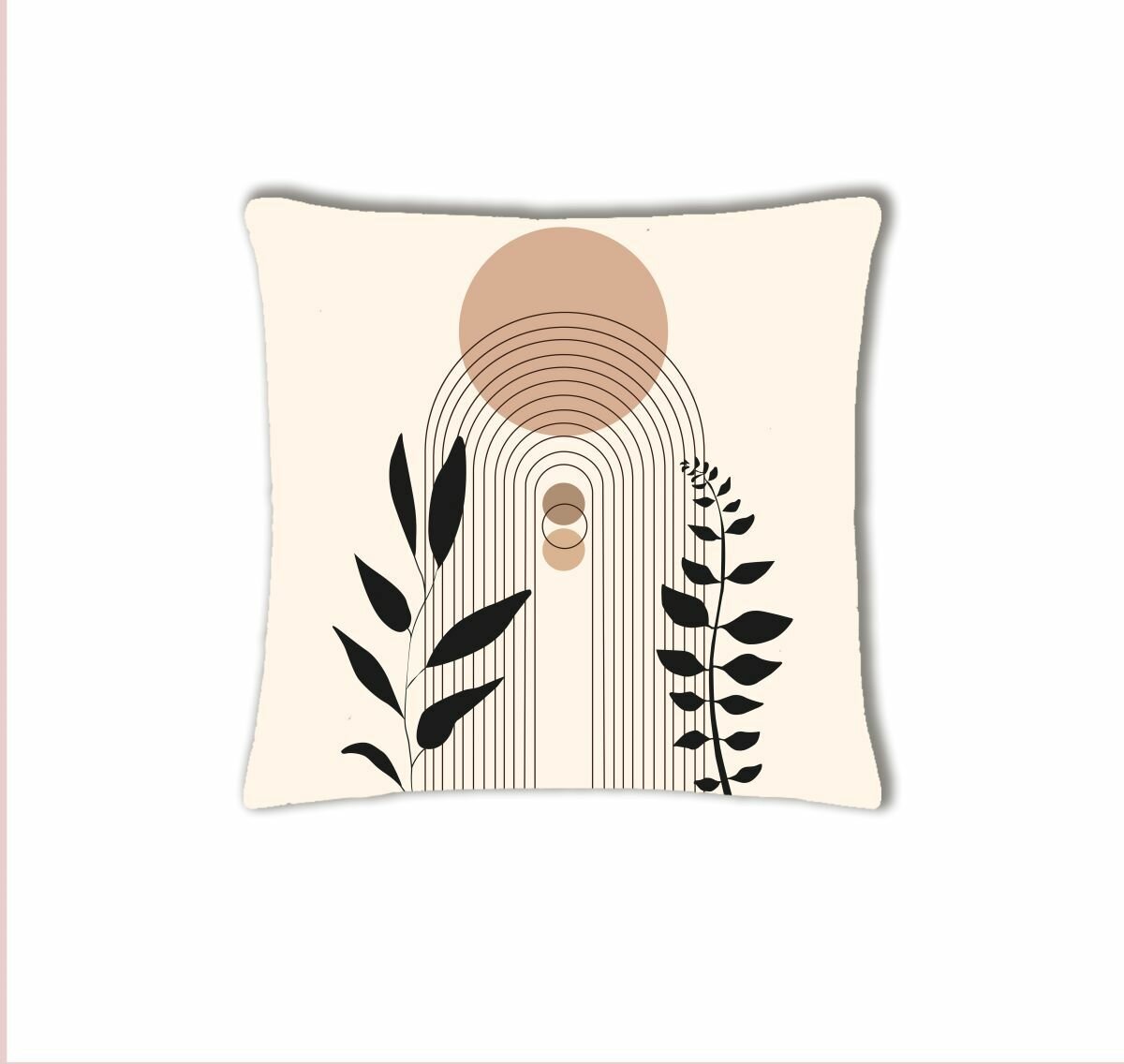 Чехол для подушки Солнце и веточки 40х40 велюр