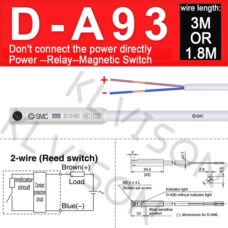 Магнитный переключатель SMC D-A93L, 3м