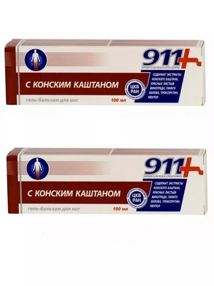 Гель-бальзам для ног с конcким каштаном 100 мл 2 шт