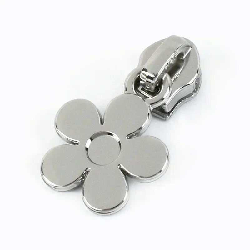 Металлические бегунчики для молнии Meetee 5# Серый, ZT199-13-Silver, 5Pcs