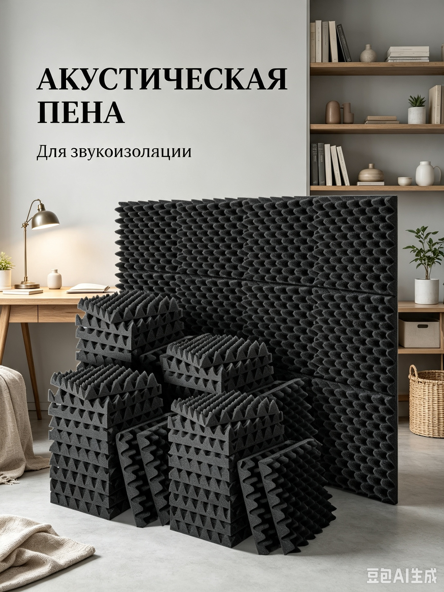 Звукоизоляционные панели, звукоизоляционный хлопок, высококачественный, 12кусочков, размер 30*30*5 см