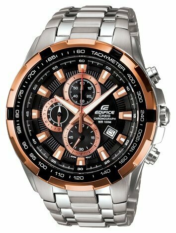 Наручные часы CASIO Edifice, серебристый/черный/коричневый
