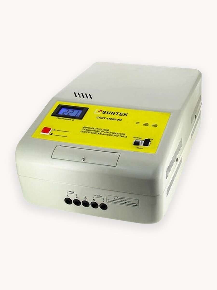 Стабилизатор напряжения SUNTEK CHET-11000-EM, электромеханический, 11кВА, ЖК-дисплей