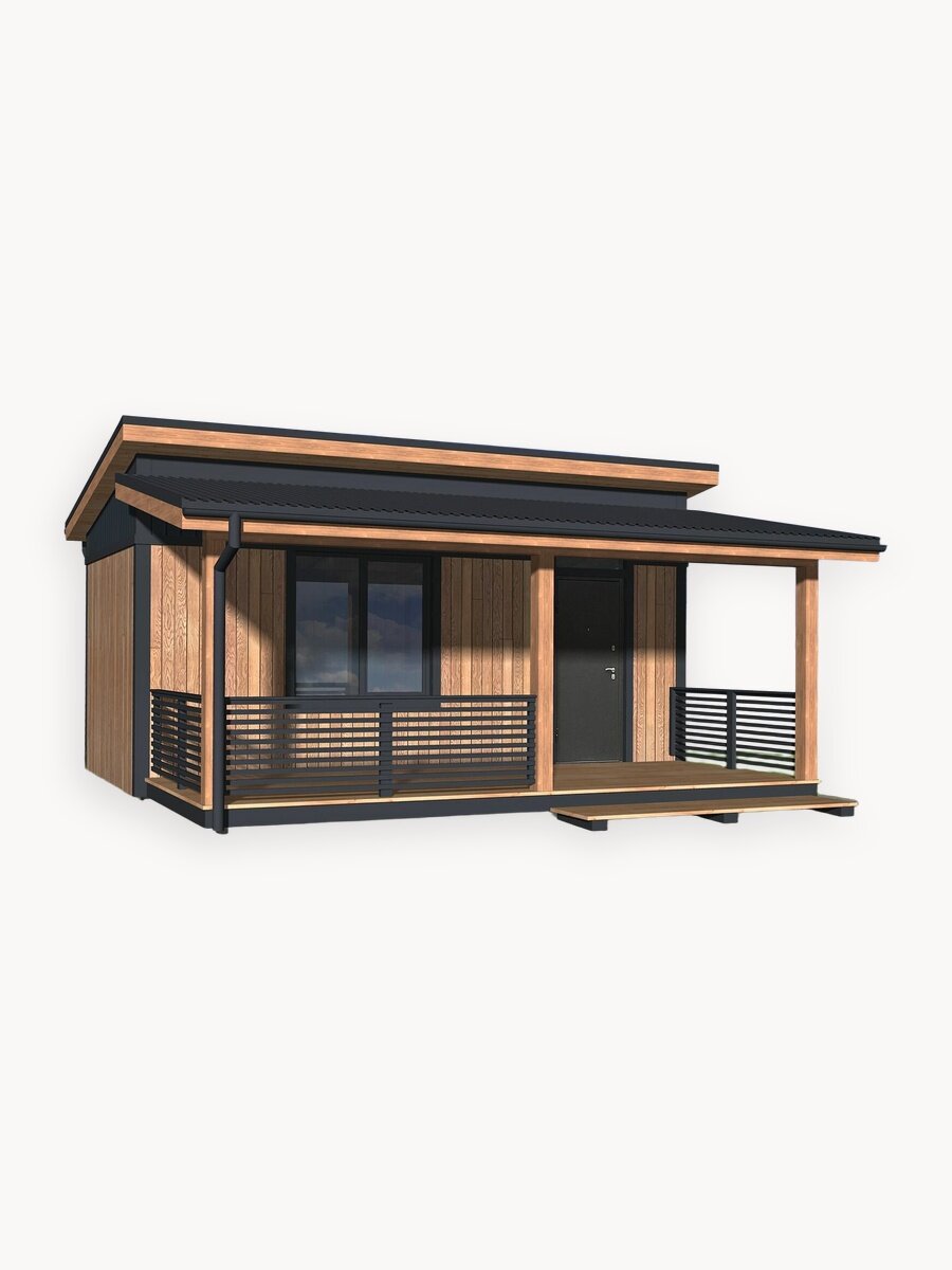 Проект каркасной бытовки 3х6 с террасой (в формате PDF)