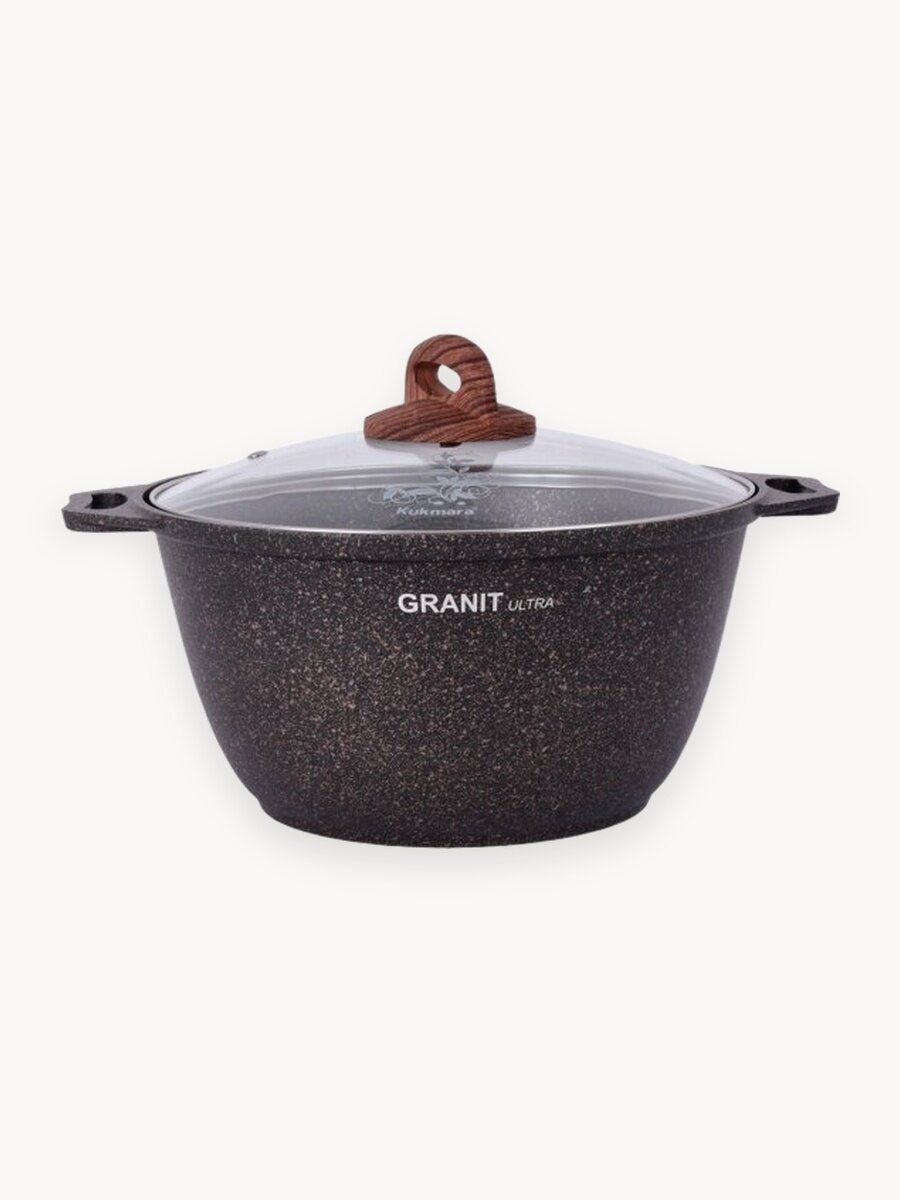 Кастрюля Kukmara 3л со стеклянной крышкой Granit ultra original (кго32а)