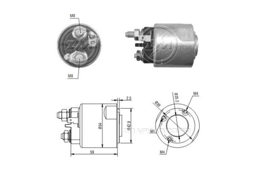 ZM2495 Реле втягивающее RENAULT LOGAN Era арт. zm2495