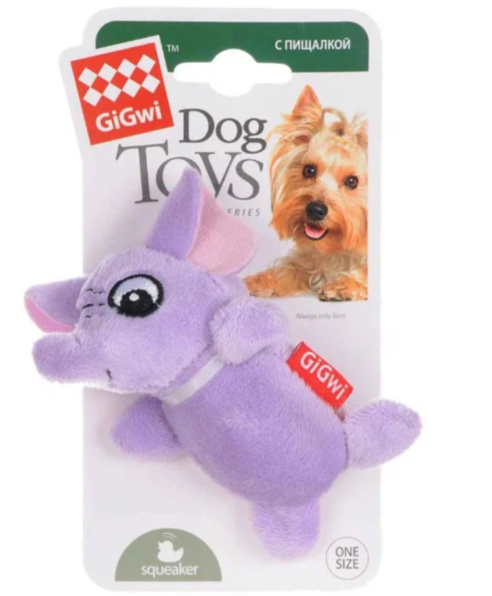 Игрушка для собак GiGwi Dog Toys Слоник (75013), фиолетовый, 1шт.