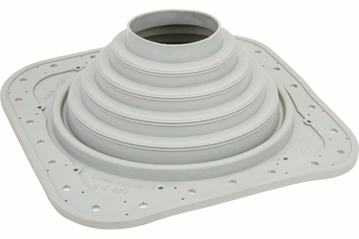 Borge Проходка кровельная прямая №4 D 76-178мм, фланец 273x273мм, серый 01.224.03.03.02.000.7024