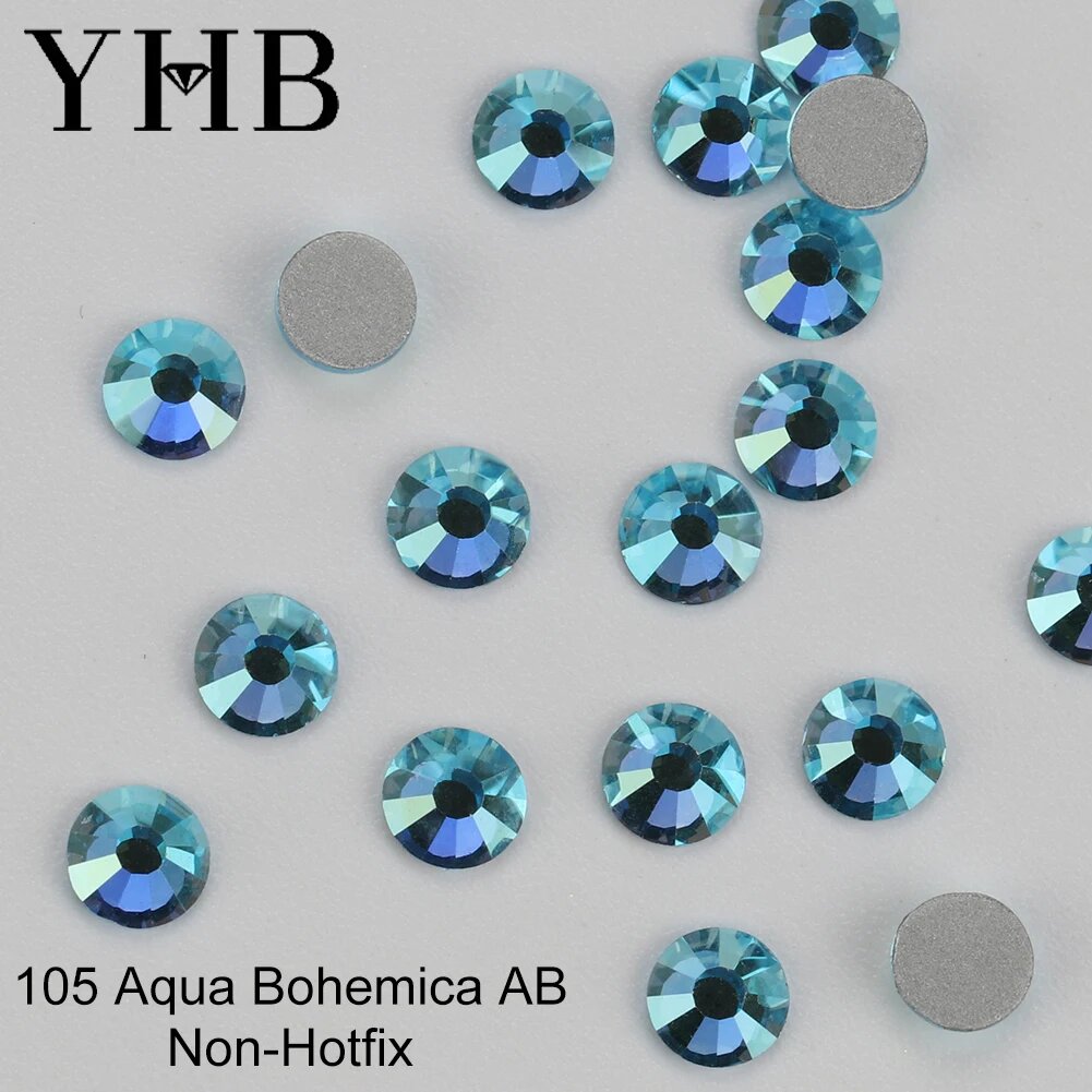 Стразы YHB AquaBohemica AB 5mm SS20, 105AB, бирюзовый