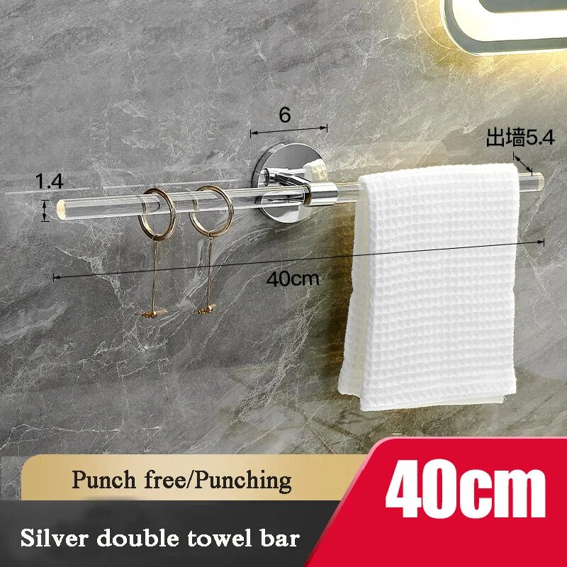 Настенный крючок для полотенец LosWhy Monopod Silver 40cm