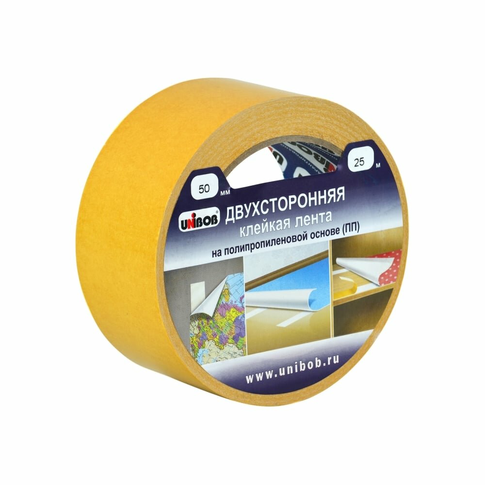 Двусторонняя клейкая лента UNIBOB 50 мм х 25 м 211741