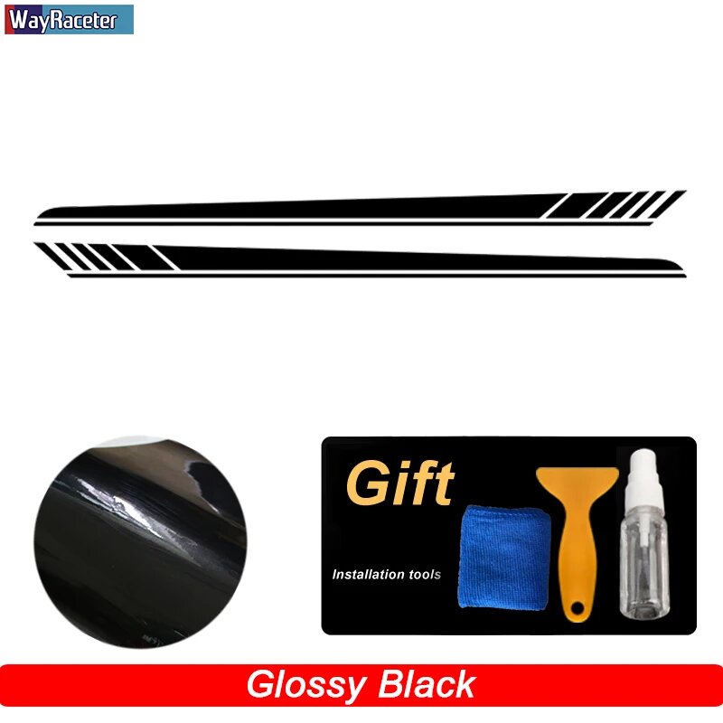 Edition 1 наклейка на капот автомобиля крыши задняя сторона юбка в полоску Стикеры для Glossy black