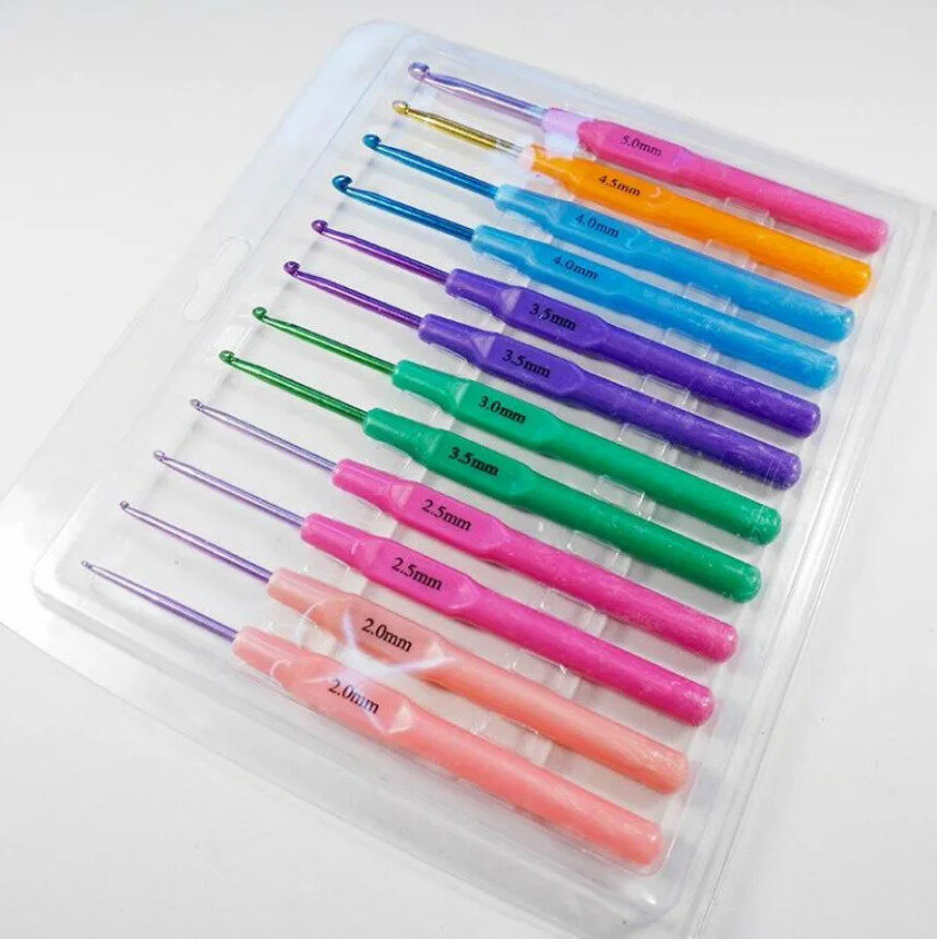 Набор крючков для вязания, d 2-5 мм, длина 14.5 см, 12 шт