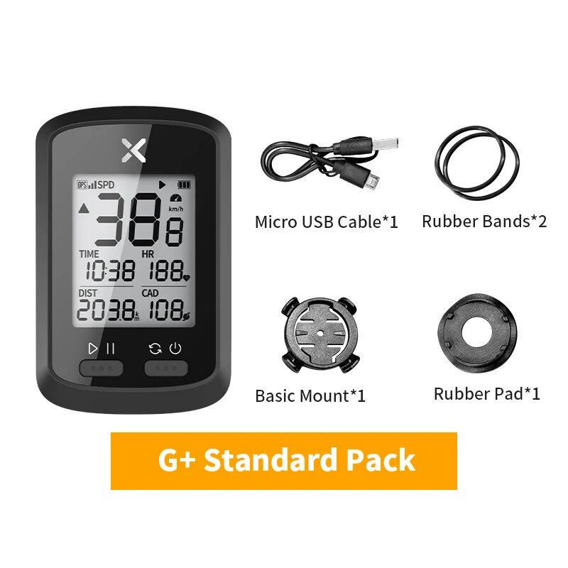 Велокомпьютер XOSS G+ GPS, черный