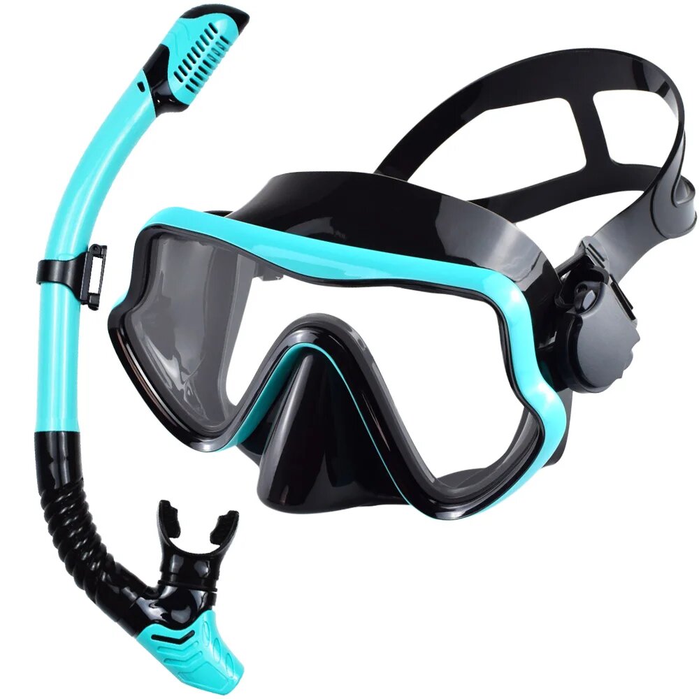 Маска для снорклинга JoyMaySun BlackGreen AXY-M625+S11