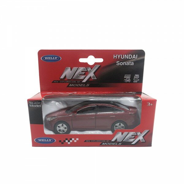 Машинка Welly Hyundai Sonata, вишневый, арт.43717W, коллекционная