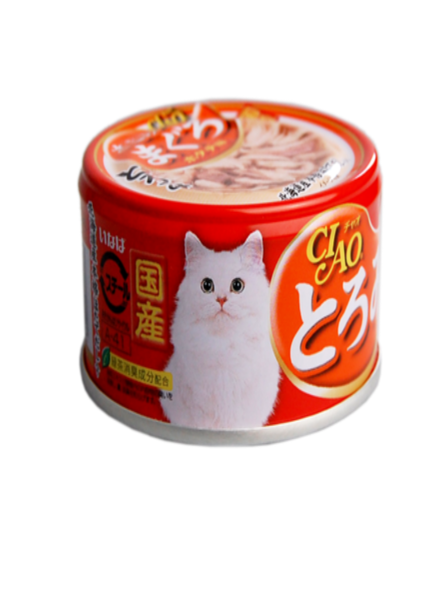 Inaba Ciao Toromi Влажный корм для кошек Куриное филе и тунец Магуро со вкусом морского гребешка в бульоне 80г