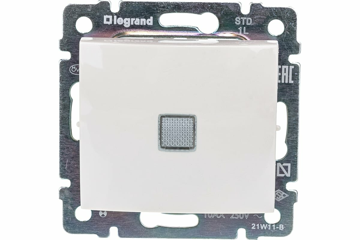 Legrand Выключатель одноклавишный с подсветкой Legrand Valena 10А 250В схема 1L безвинтовые зажимы слоновая кость 695601